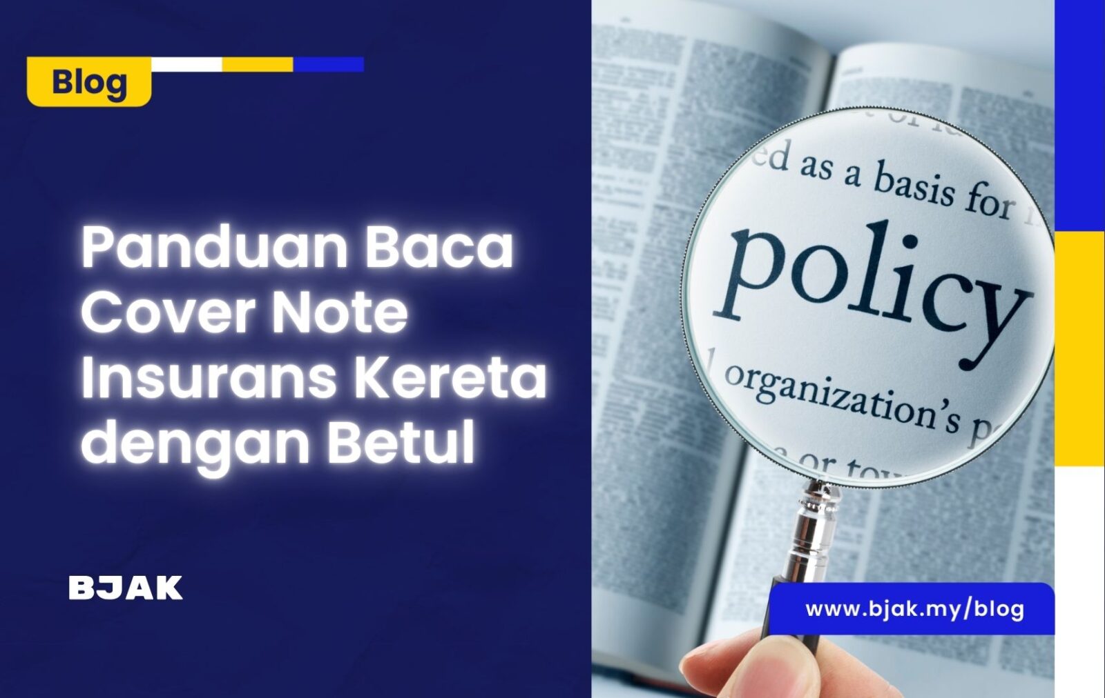 Panduan Baca Cover Note Insurans Kereta dengan Betul | BJAK